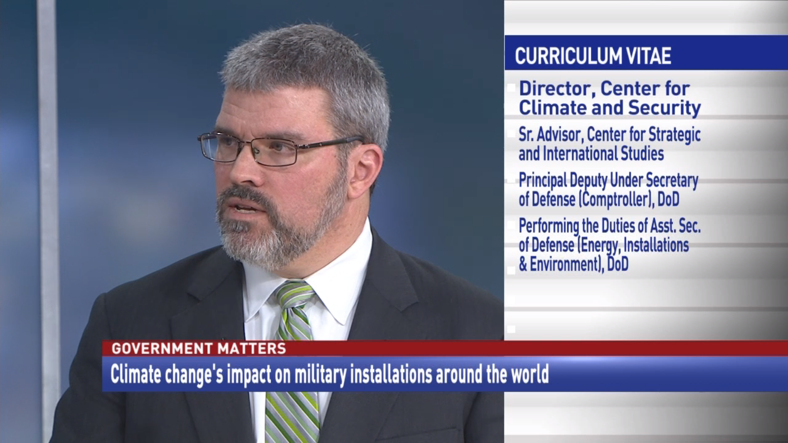 Climate and Security on Government Matters TV « The Center for Climate ...