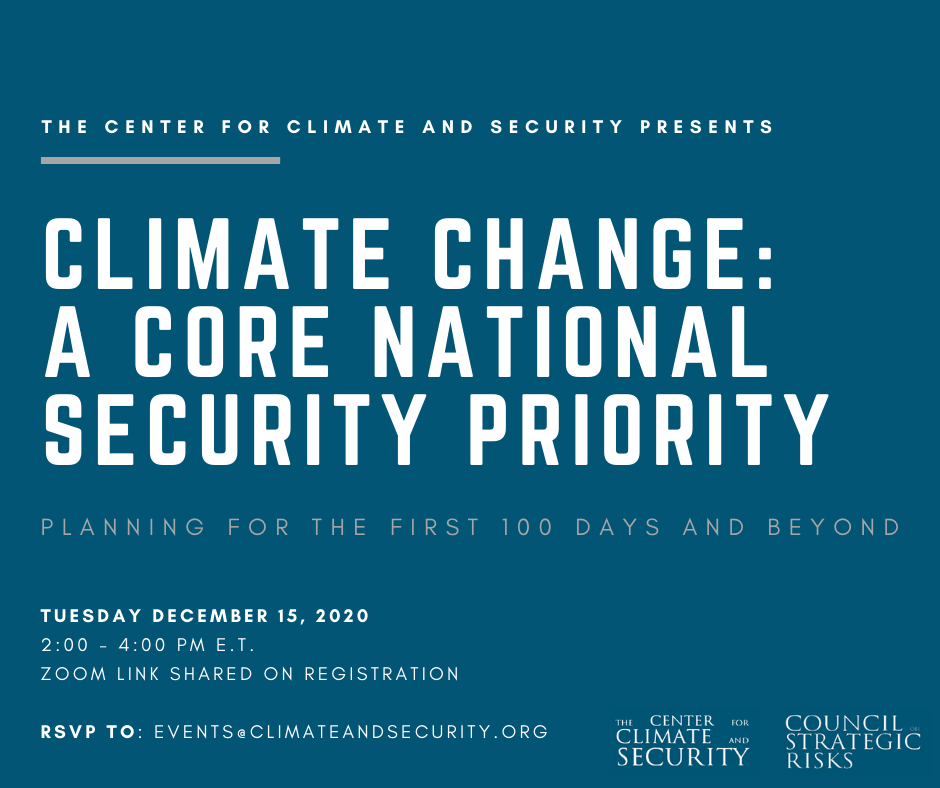 EVENT: Climate Change – A Core National Security Priority in the ...